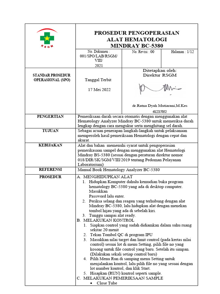 SPO LAB Klinik RSGM LENGKAP | PDF | Komputer | Teknologi & Rekayasa