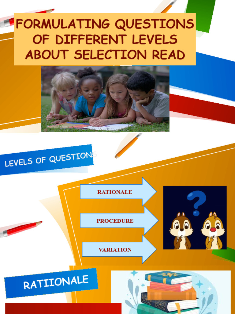 Formulating Questions of Different Levels About Selection Read | PDF ...
