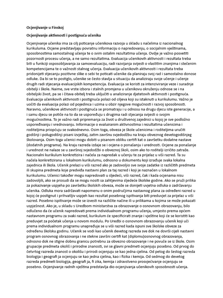 Ocjenjivanje U Finskoj | PDF