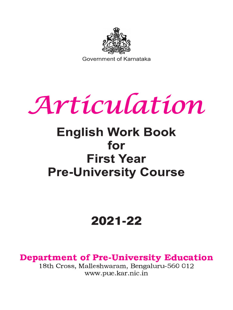 1st PUC English Workbook Overview | PDF | Reading Comprehension ...