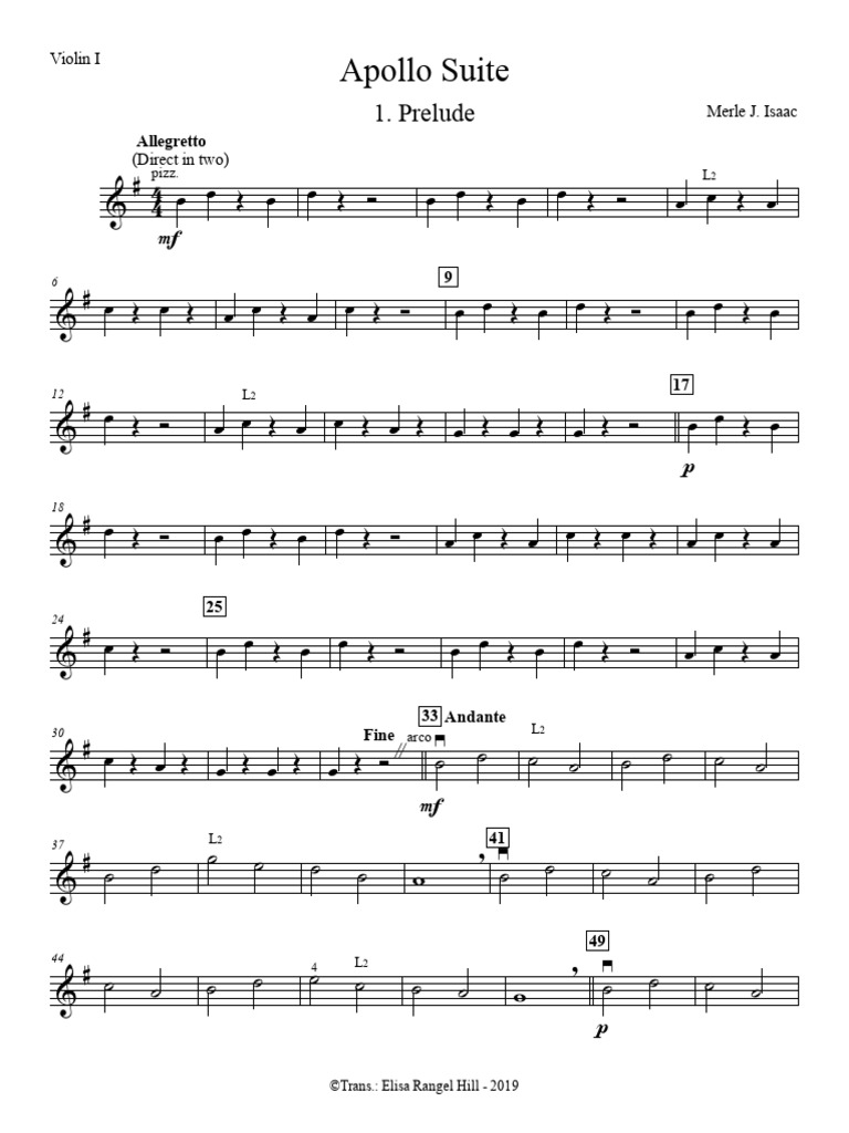 Apollo Suite - Violin I | PDF