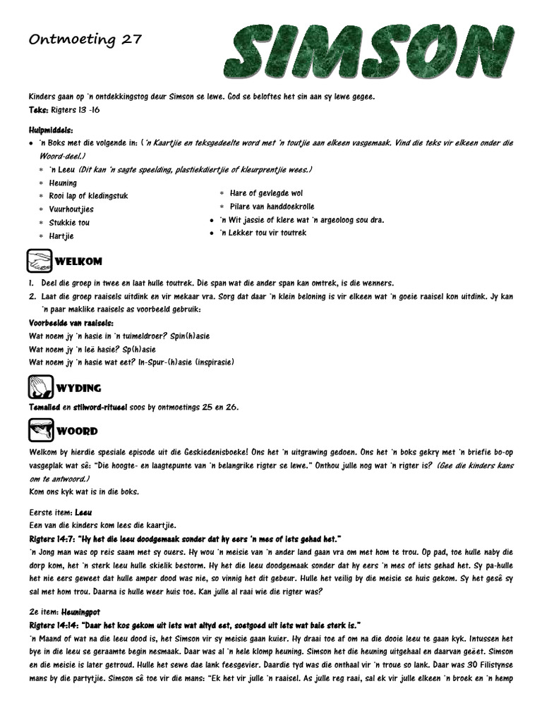 Ontmoeting 27 Simson | PDF