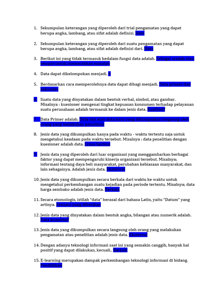 Definisi dan Jenis Data dalam Penelitian | PDF