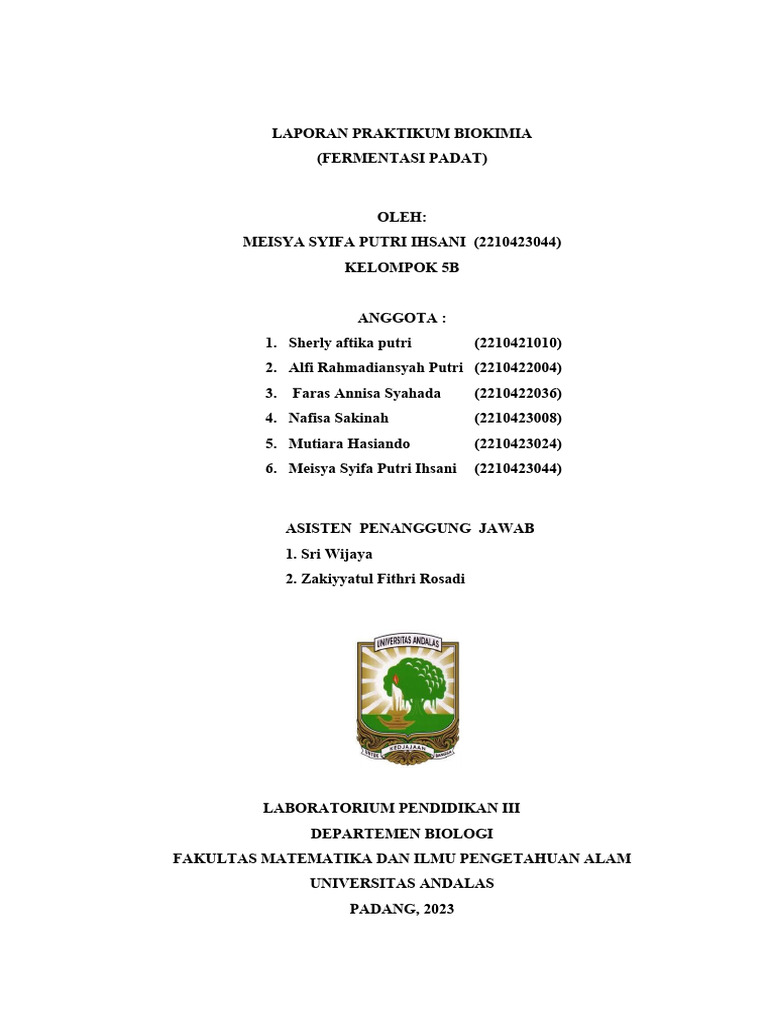 laporan biokimia Fermentasi | PDF