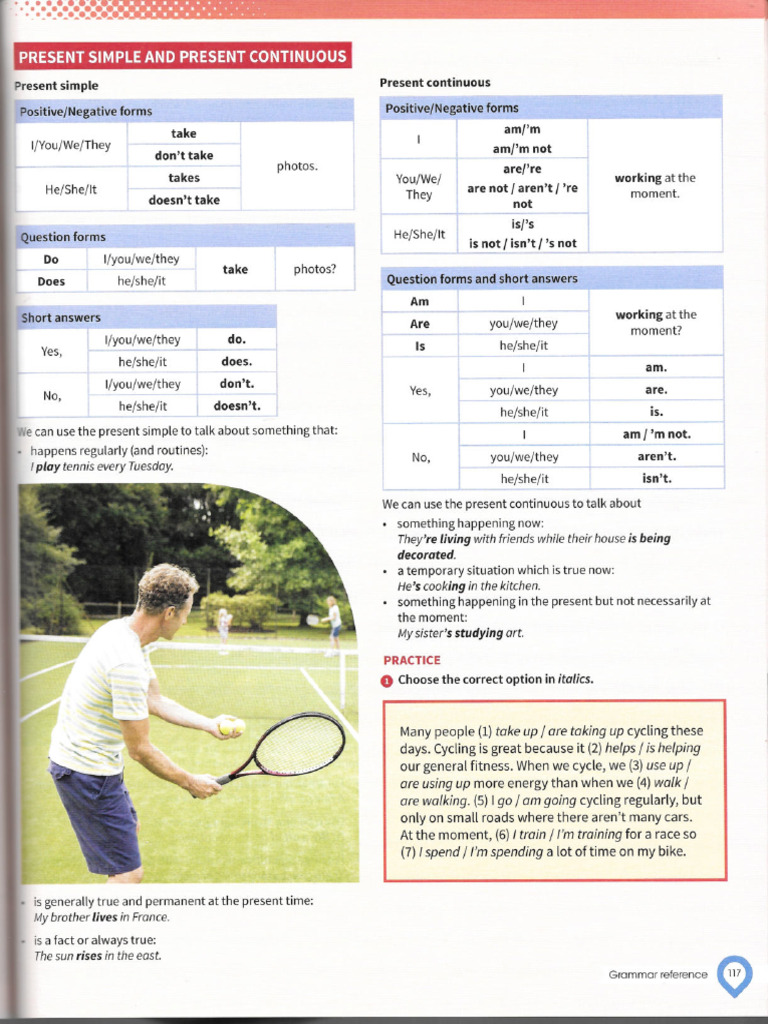 Present Simple and Present Continuous - Grammar | PDF