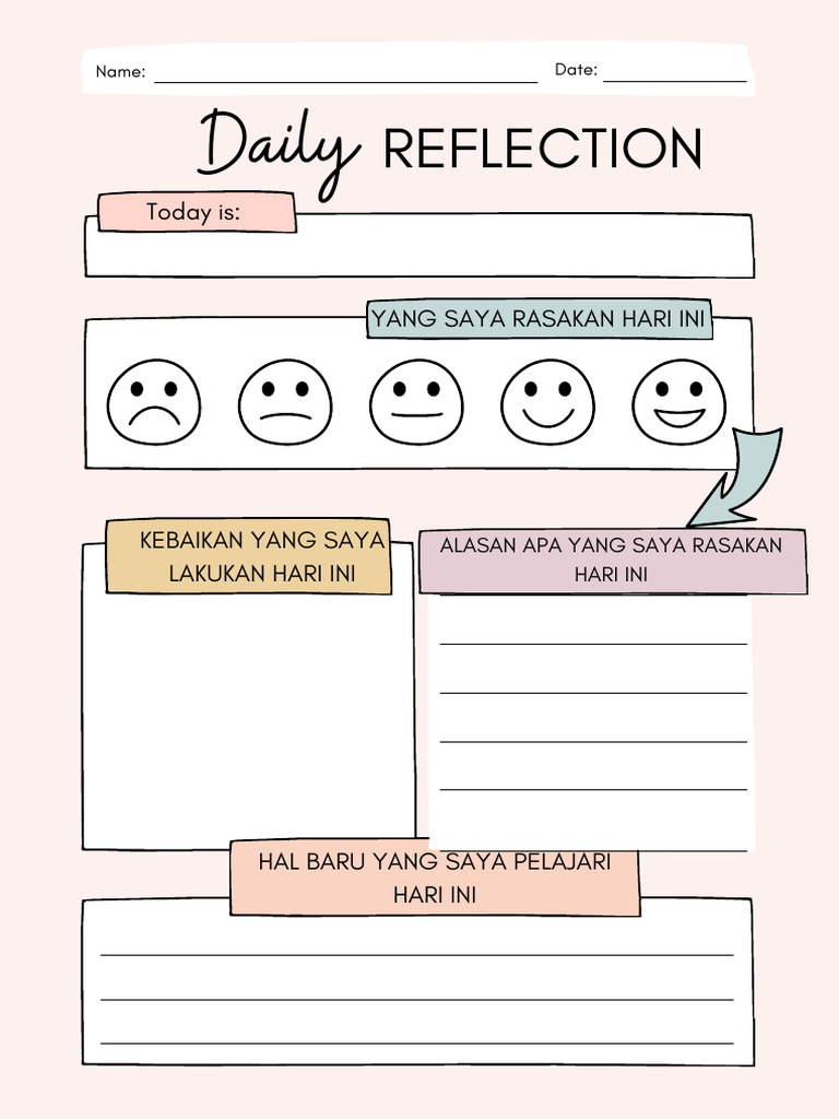 Contoh Format Refleksi Untuk Siswa 1 | PDF