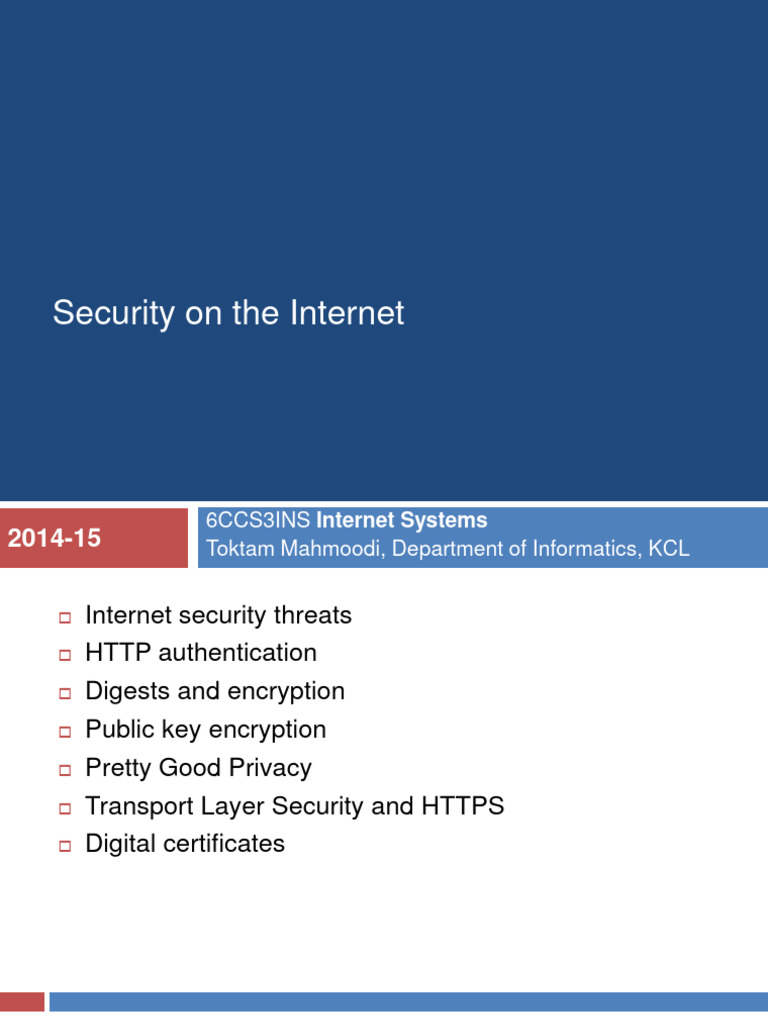 Internet Systems KCL Course | PDF