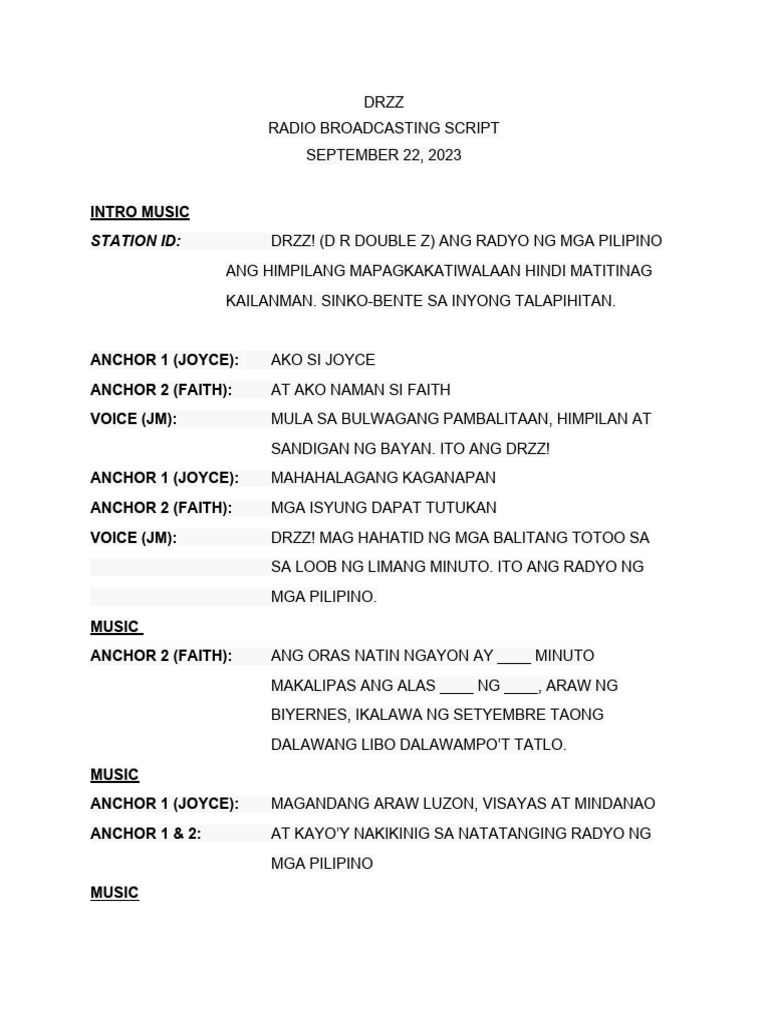 Radio Broadcasting - Tagalog | PDF