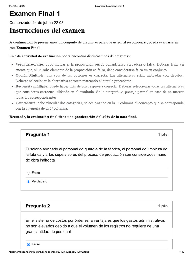 Examen Examen Final 1 Pdf Business Impuestos 7514