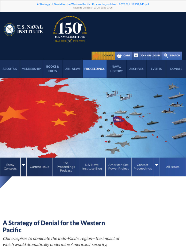 Denial Strategy for Western Pacific Security | PDF