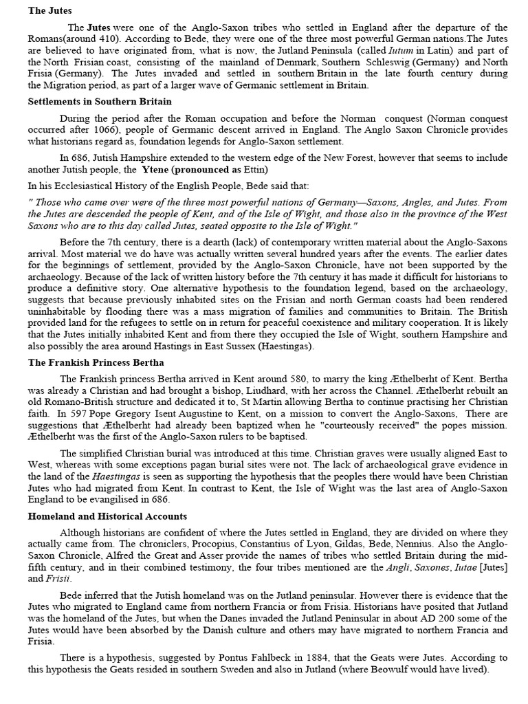 Second Lecture History | PDF | Anglo Saxon England