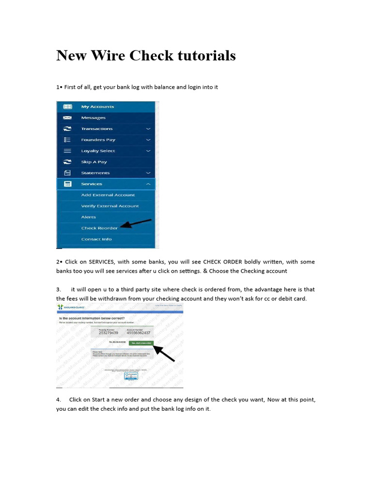 Wire Check Ordering Tutorial | PDF | Career & Growth | Law