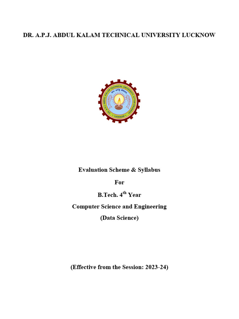 BTech. 4th Year - Computer Science and Engineering-Data Science - 2023 ...