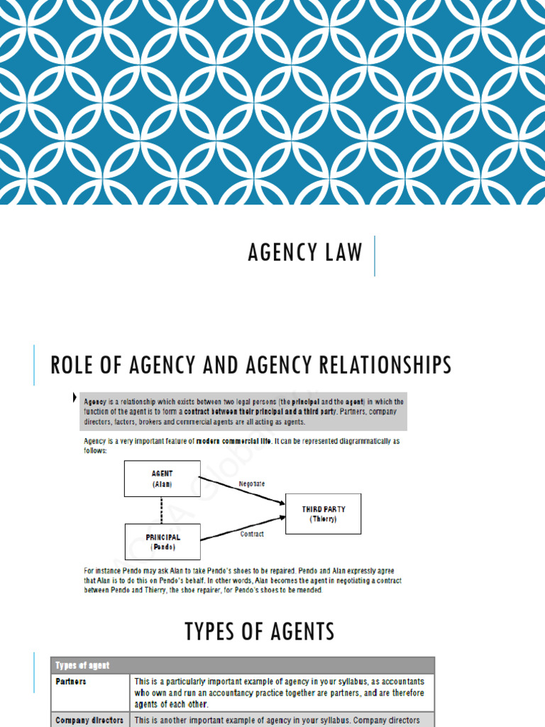 Agency Law (ACCA LW Paper) | PDF | Law Of Agency | Legal Liability