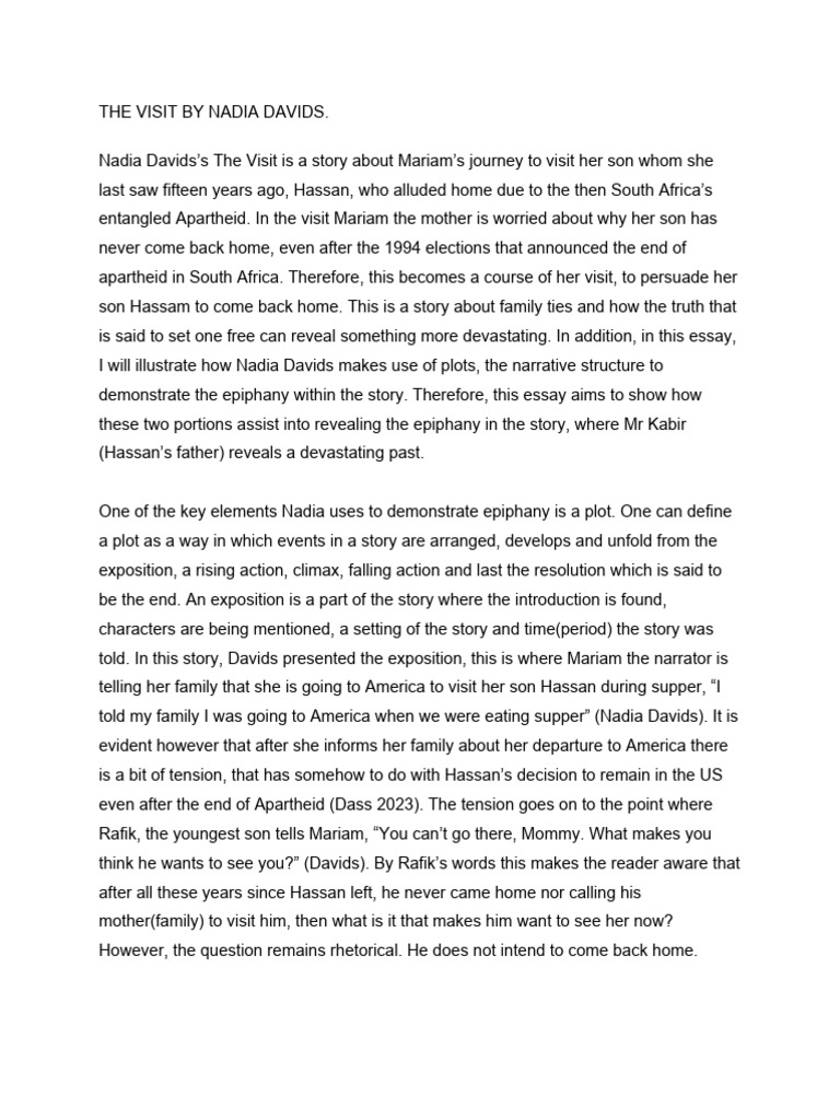 The Visit by Nadia Davids | PDF