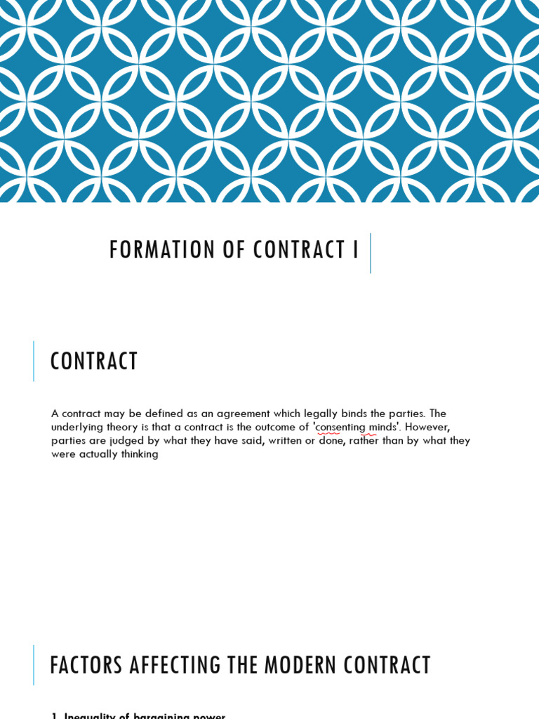 Formation of Contract - Part I (ACCA LW-F4) | PDF | Offer And ...