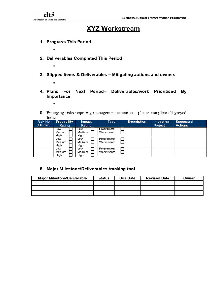 Progress Report Template | PDF
