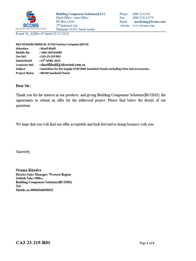 Ca3-23-219-R01 PVDF | PDF | Value Added Tax | Letter Of Credit