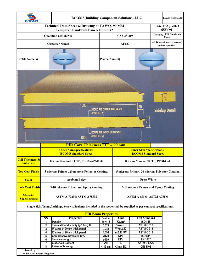 CA3-23-219 (TDS TAWQ 90 MM) Option-2 (REV 01) | PDF | Secondary Sector Of The Economy | Physical ...