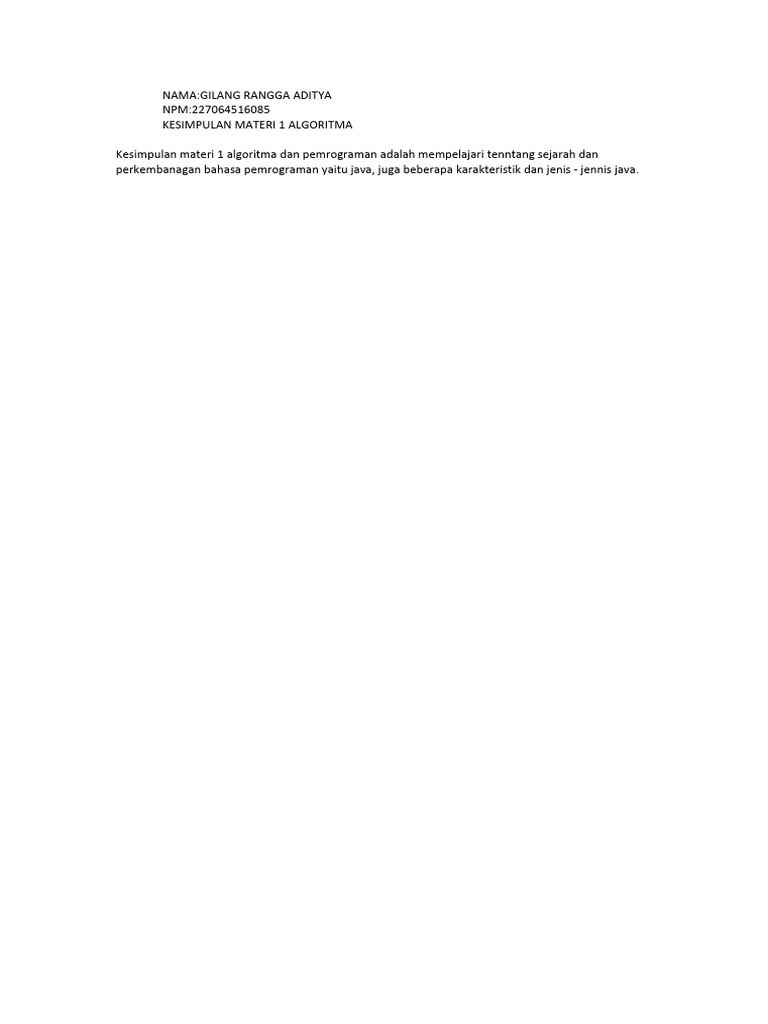 Kesimpulan Materi 1 | PDF