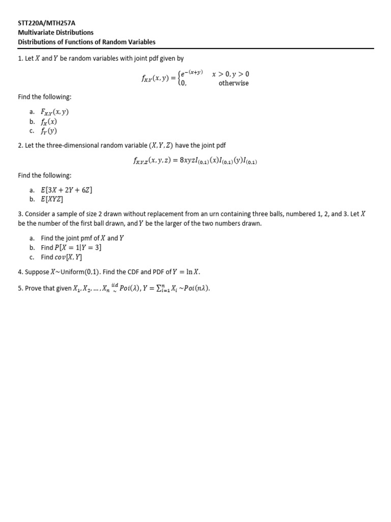STT220A MTH257A Practice Exam 3 | PDF