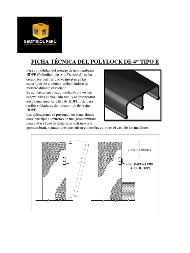 Ficha Técnica Del Polylock de 4 | PDF