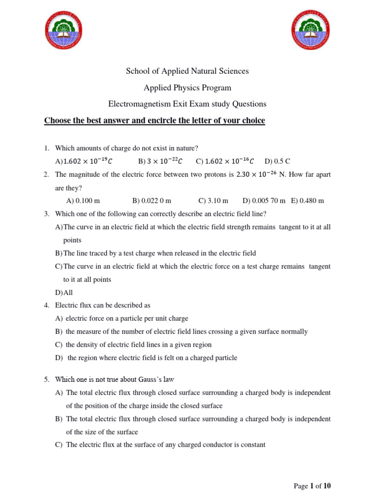 Electromagnetism 2 Study Exit Exam - 2023 | PDF | Capacitor | Magnetic Field