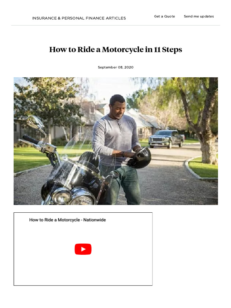 How To Ride A Motorcycle in 11 Steps | PDF