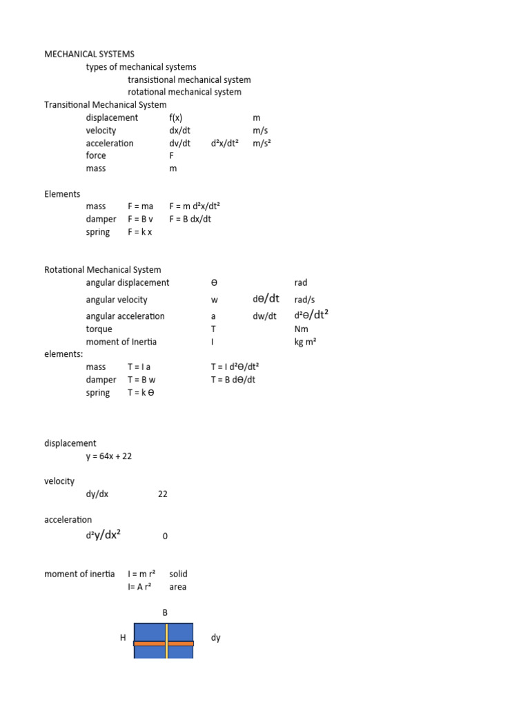 Mechanical System | PDF | Science & Mathematics