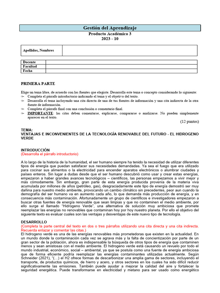 Plantilla Del Modelo Del PA3 2023-10 | PDF