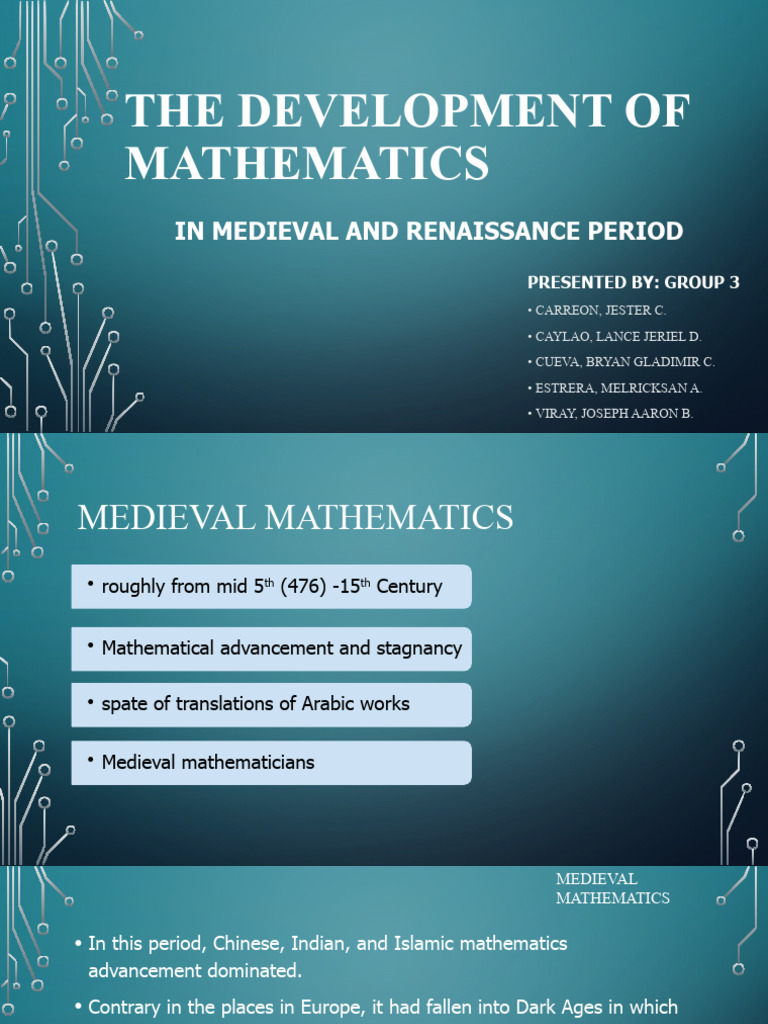Medieval and Renaissance Mathematics | PDF