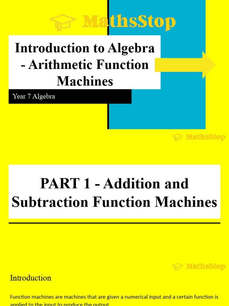 Year 7 Algebra: Function Machines Guide | PDF | Division (Mathematics ...