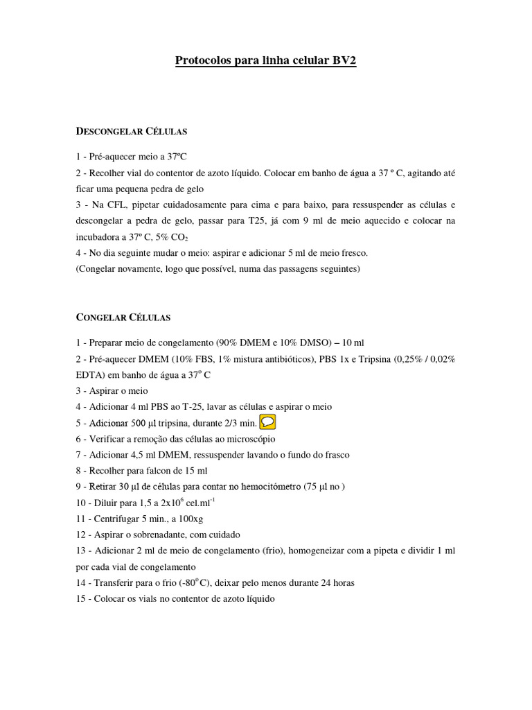 Protocolos BV2 (2167) | PDF