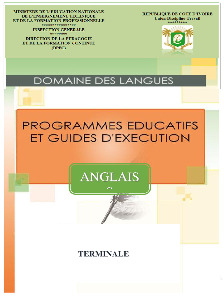 Programmes éducatifs en Anglais pour Terminale | PDF | Enseignement ...
