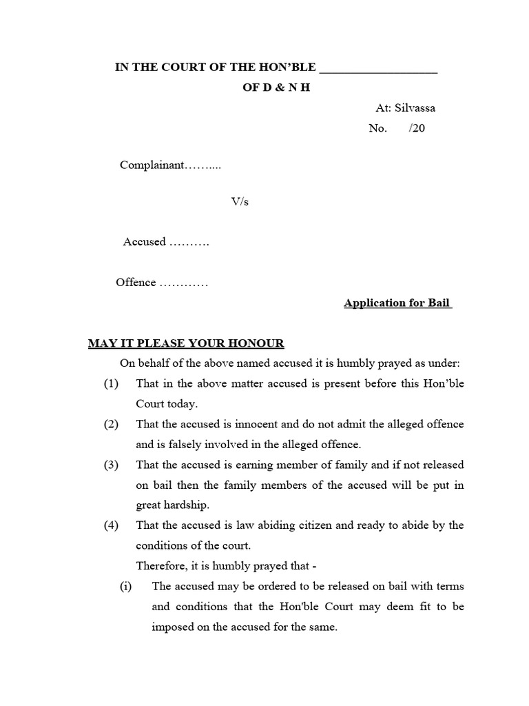 Bail Application for Accused in Court | PDF | Law