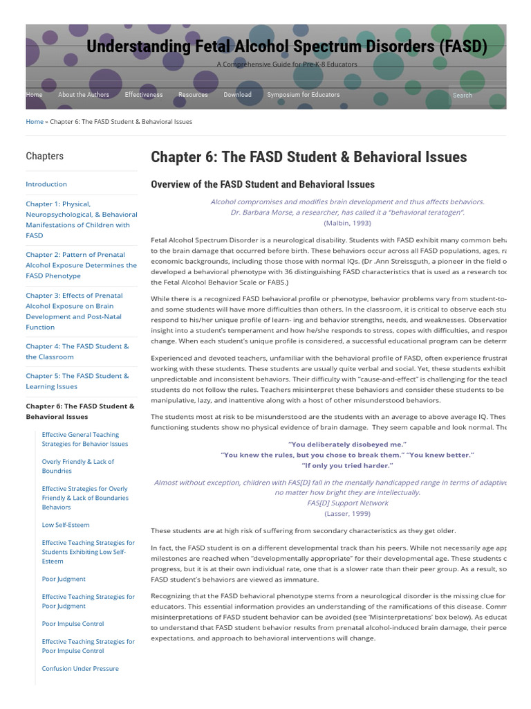 FASD Behavioral Issues - Understanding Fetal Alcohol Spectrum Disorders ...