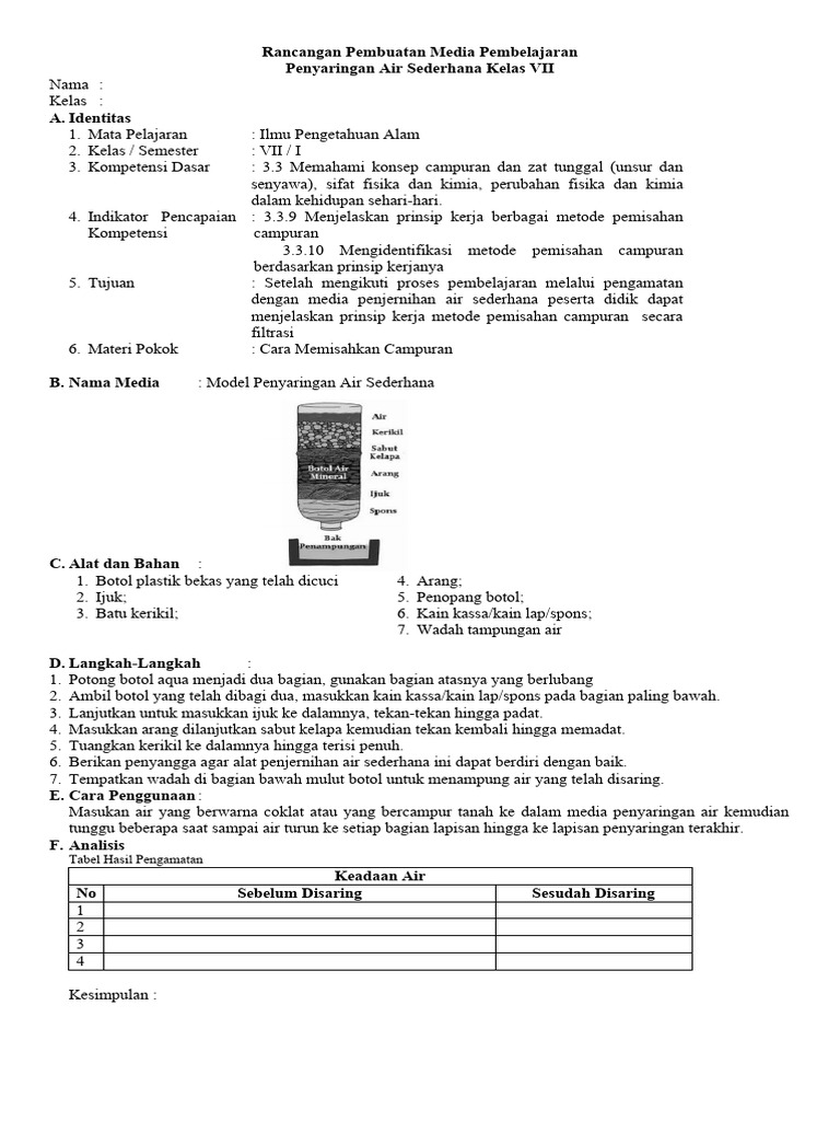 LKPD Penjernihan Air | PDF