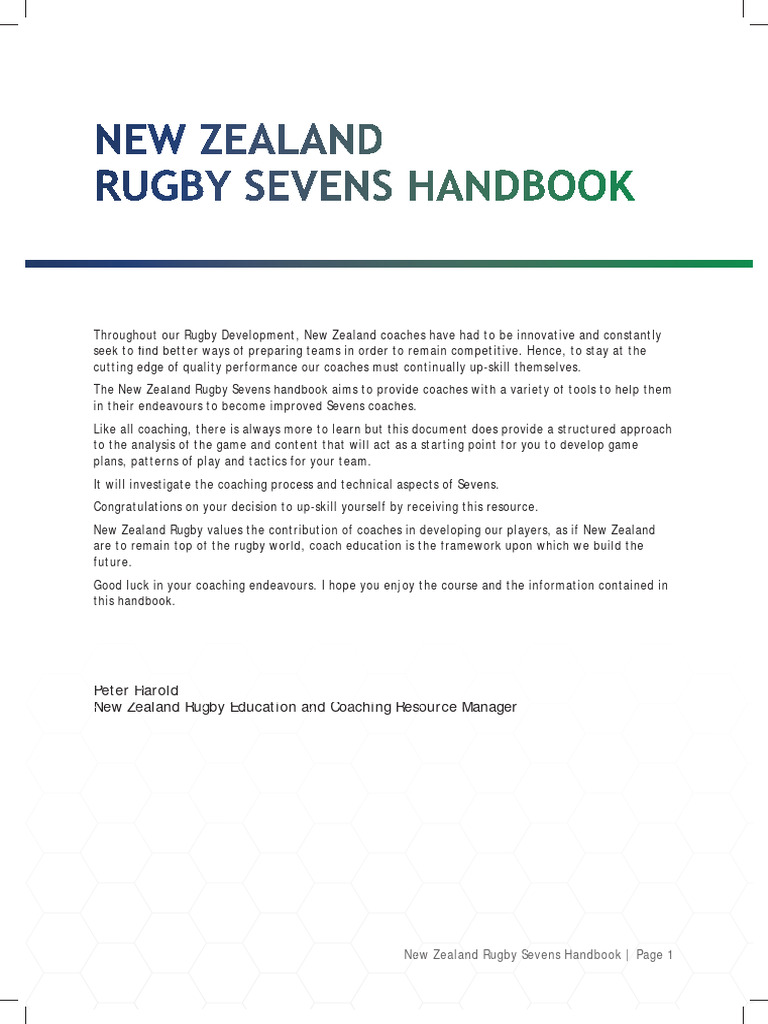 New Zealand Rugby Sevens Handbook - Page 1: - Ha - Ha S Ha SS An e An ...