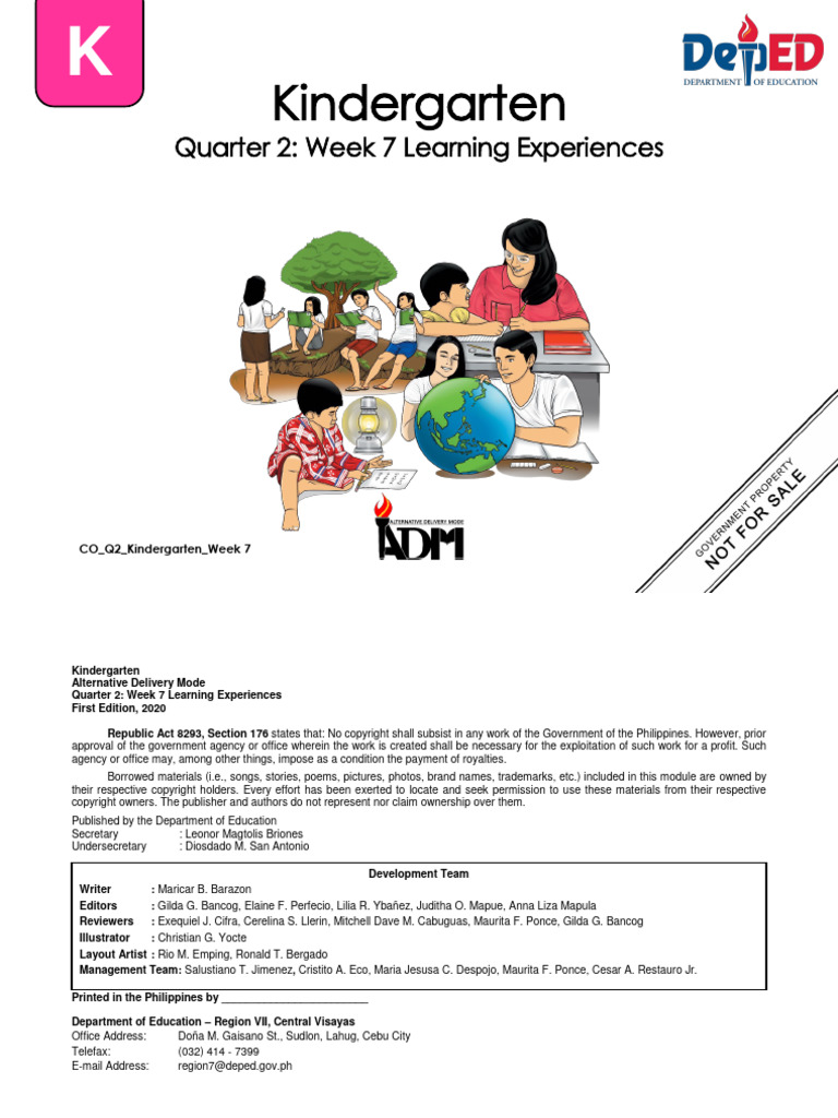 Kindergarten q2 Week7 FINAL12092020 | PDF | Learning | Scrap