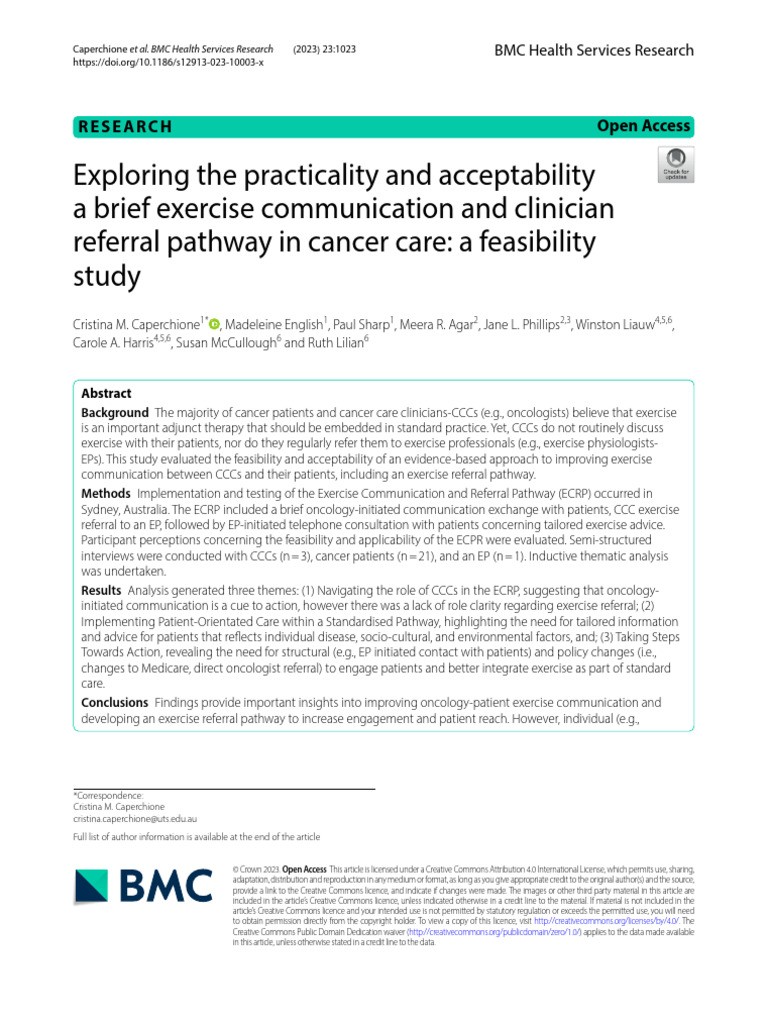Exploring The Practicality and Acceptability | PDF | Oncology ...