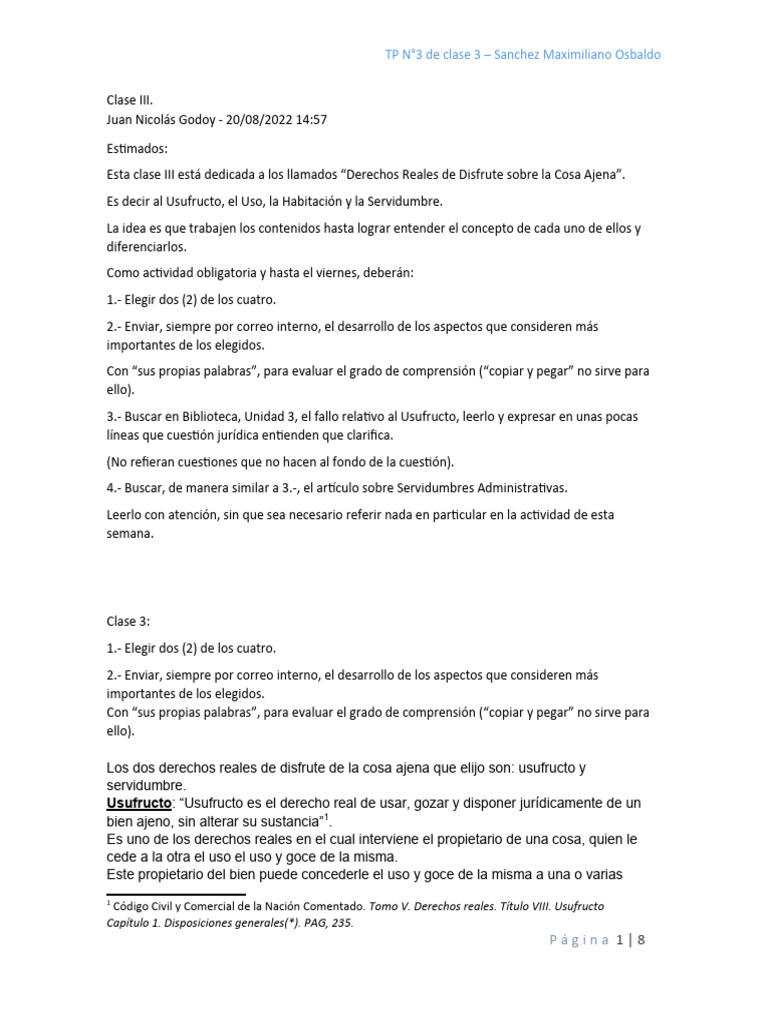 TP N°3 Clase 3 - Sanchez Maximiliano Osbaldo Resumen HIPOTECA | PDF