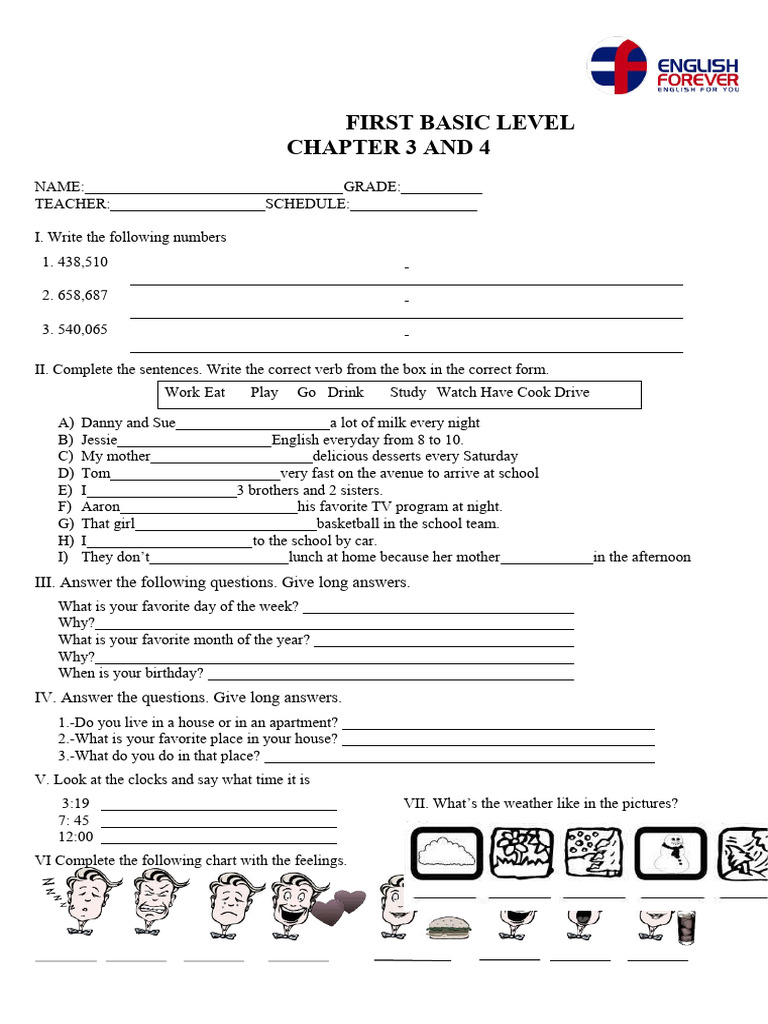 Basic 1. CH 3 and 4-1 | PDF | Language Arts & Discipline