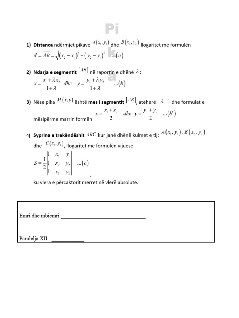 Formulat e Drejtezes 2020 2 | PDF