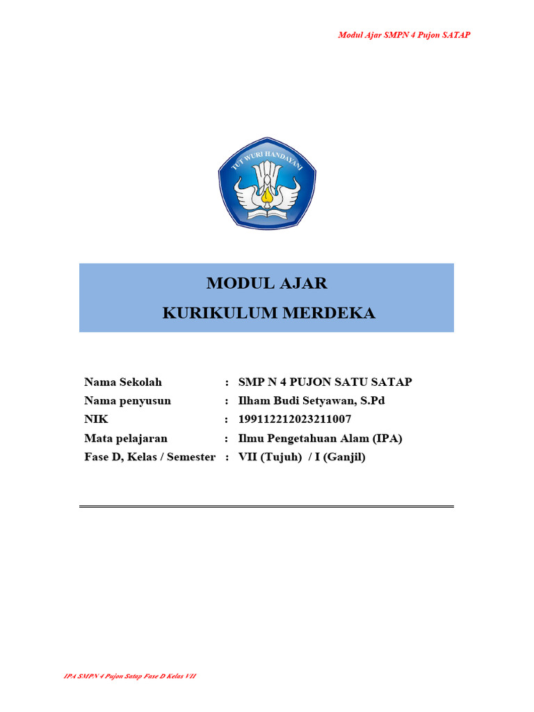 Modul Ajar BAB I SMP 7 Kumer | PDF