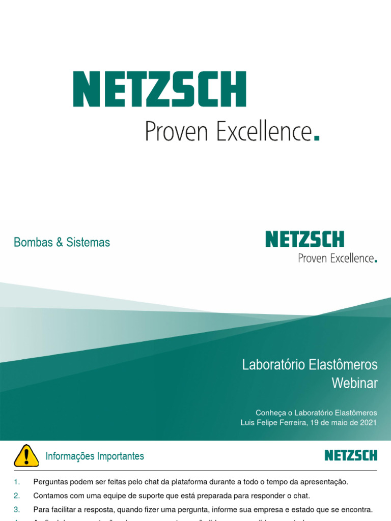 Webinar Conheça o Laboratório de Elastômeros Da NETZSCH Do Brasil | PDF