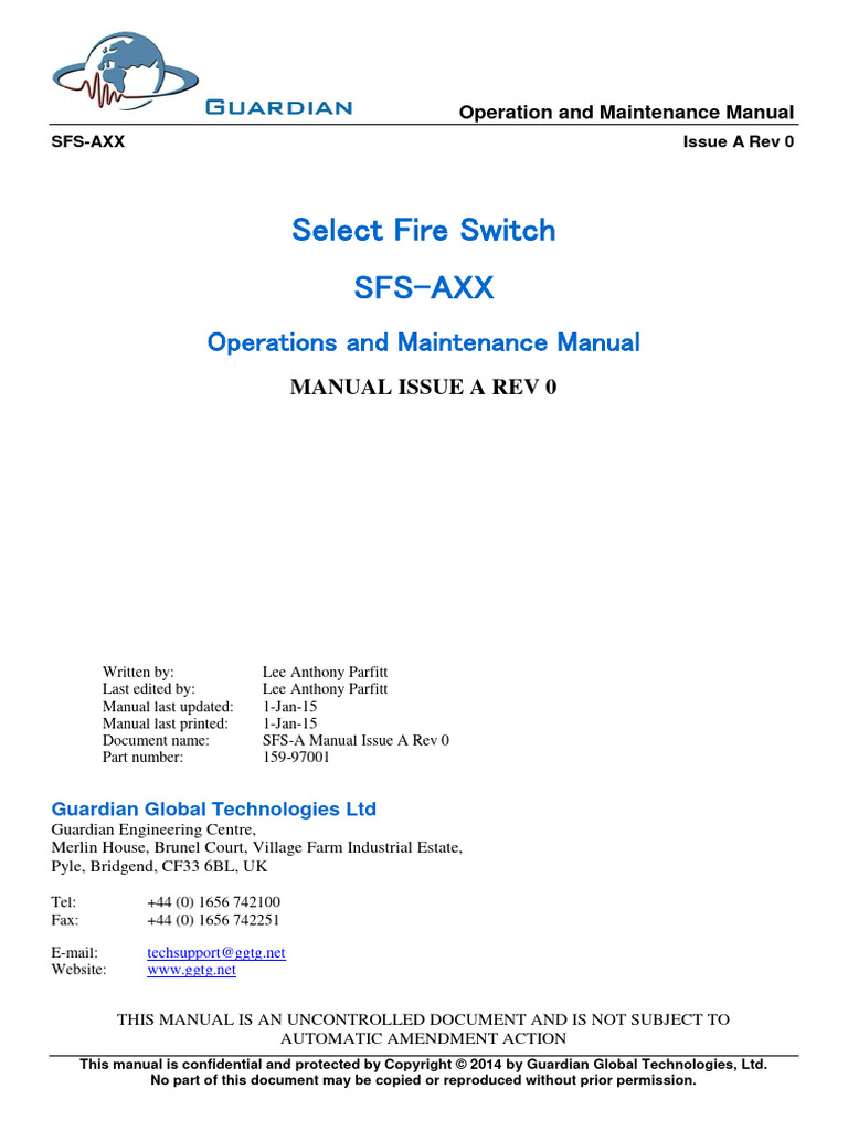 SFS-A Manual Issue A Rev 0 | PDF SFS-A Manual Issue A Rev 0 | PDF