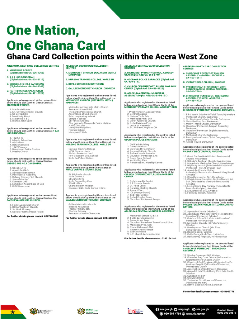 Accra Ghanacard Issuance Centers | Download Free PDF | Pentecostalism ...