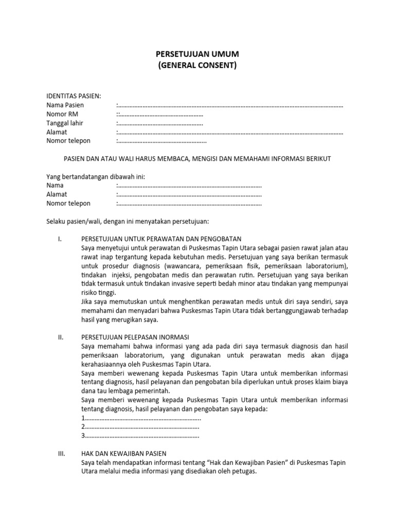 Contoh General Consent | PDF | Law