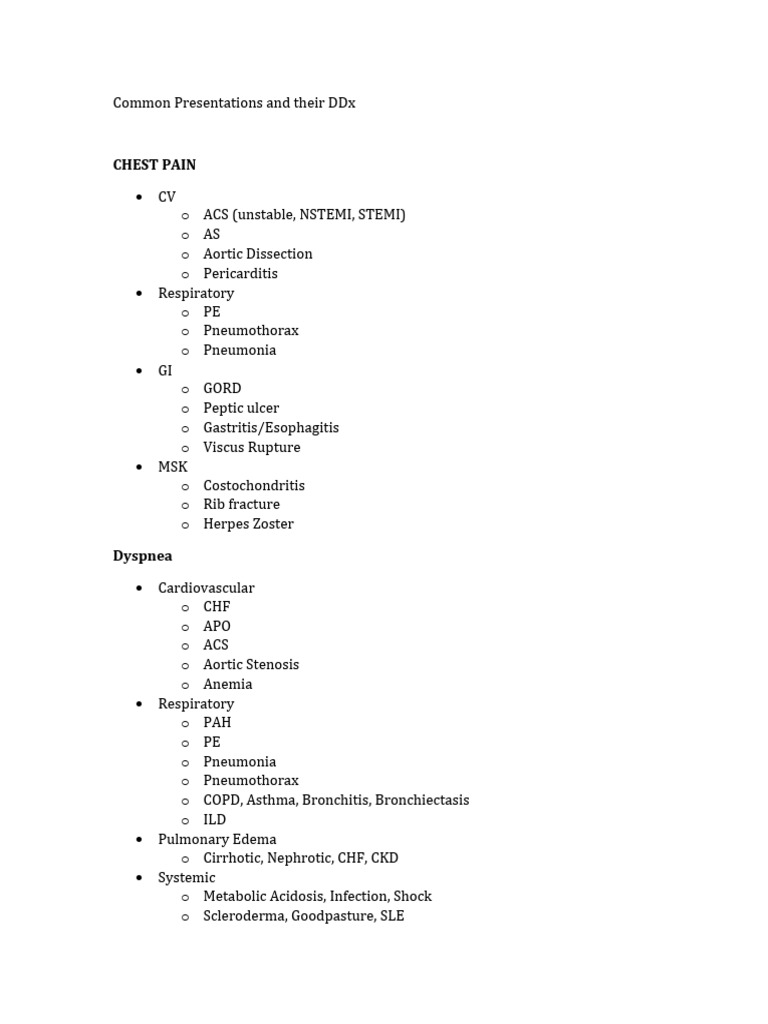 Differential Diagnosis | PDF