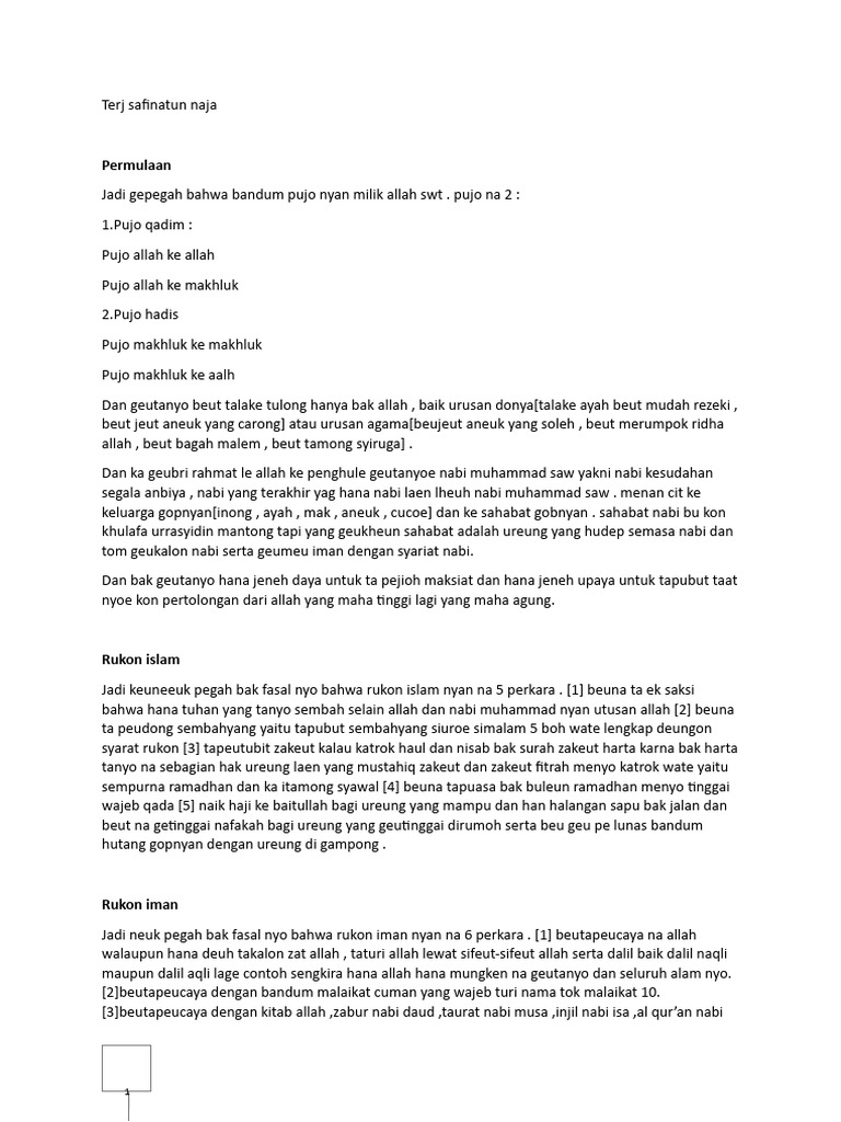 Terj Safinatun Naja | PDF